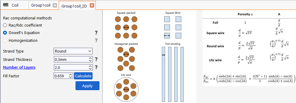 Coil – TRAFOLO simulation software
