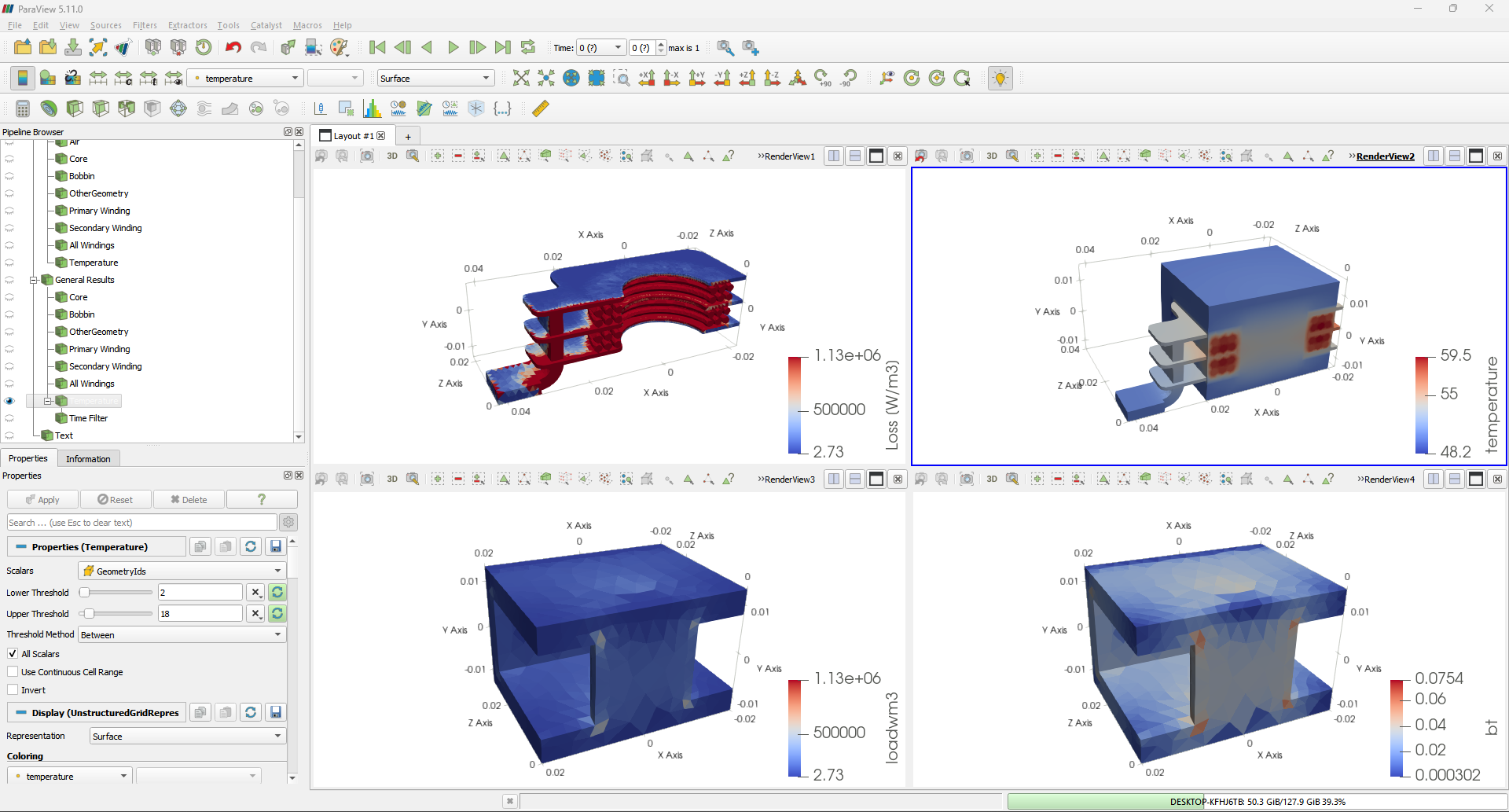 Results – TRAFOLO simulation software