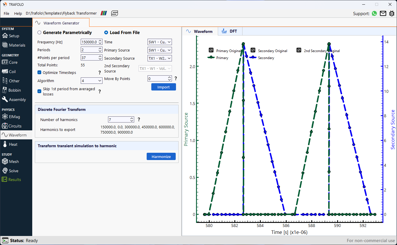 Flyback Transformer – TRAFOLO simulation software