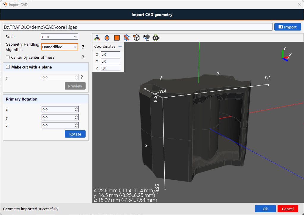 Core – TRAFOLO simulation software