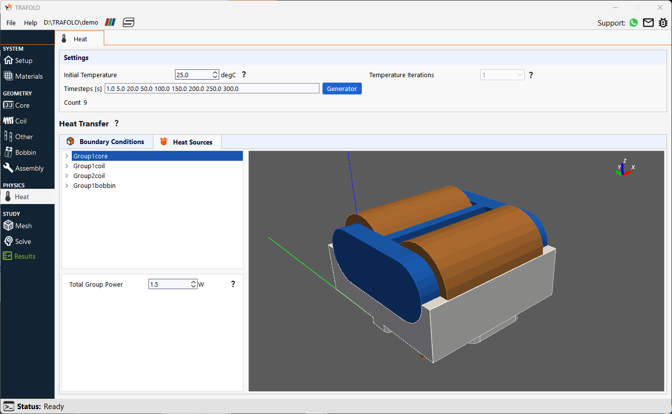 Heat – TRAFOLO simulation software