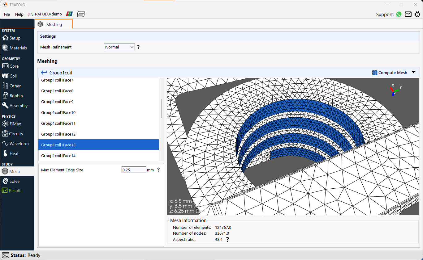 Mesh – TRAFOLO simulation software